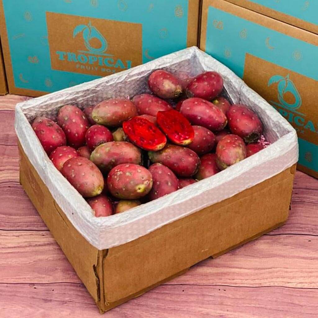 Red Cactus Pear | Prickly Pear Box - Large (12 Pounds) - Tropical Fruit Box