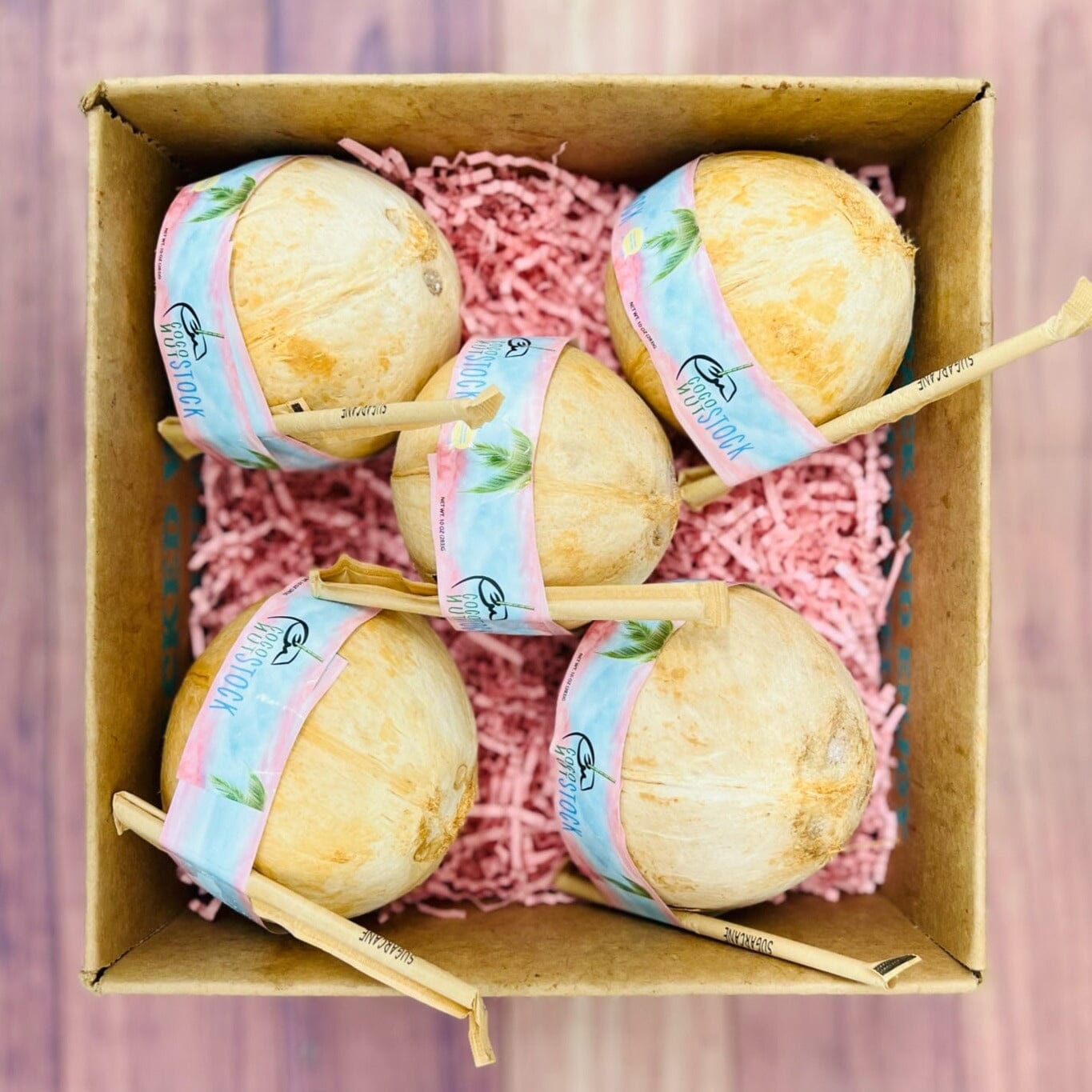 Ready to Drink Straw Coconuts - 5 Straw Coconuts - Tropical Fruit Box